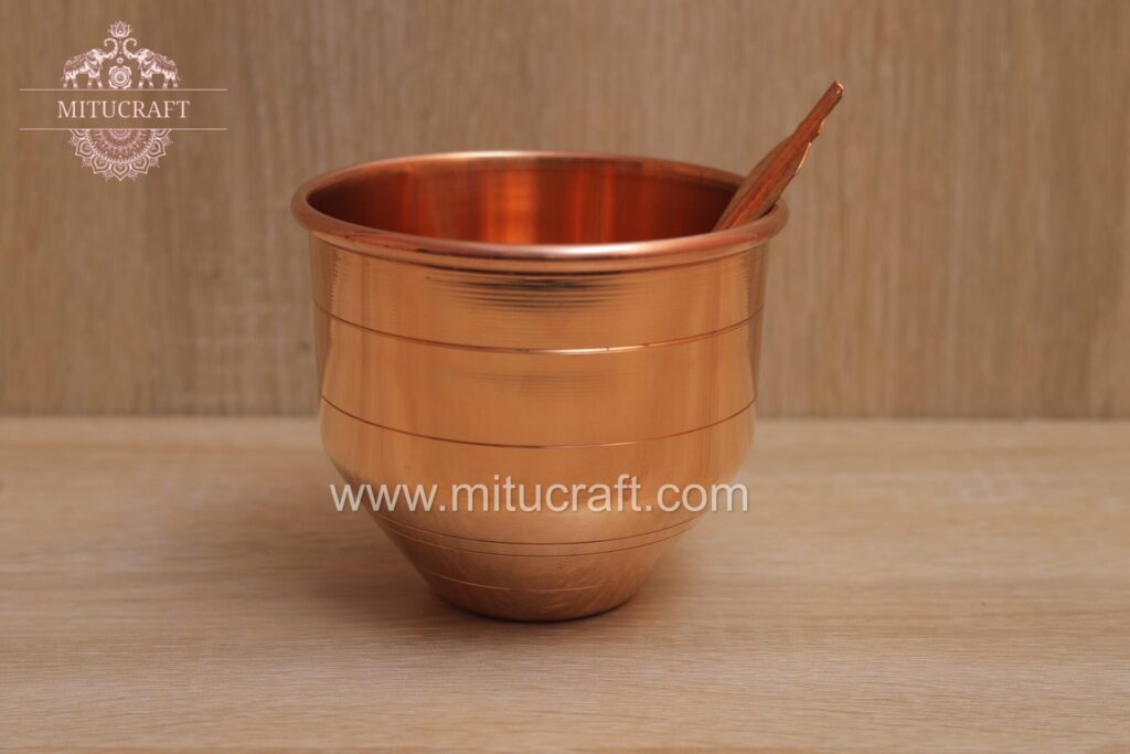 Brass Panchapatra With Spoon - Mitucraft.com