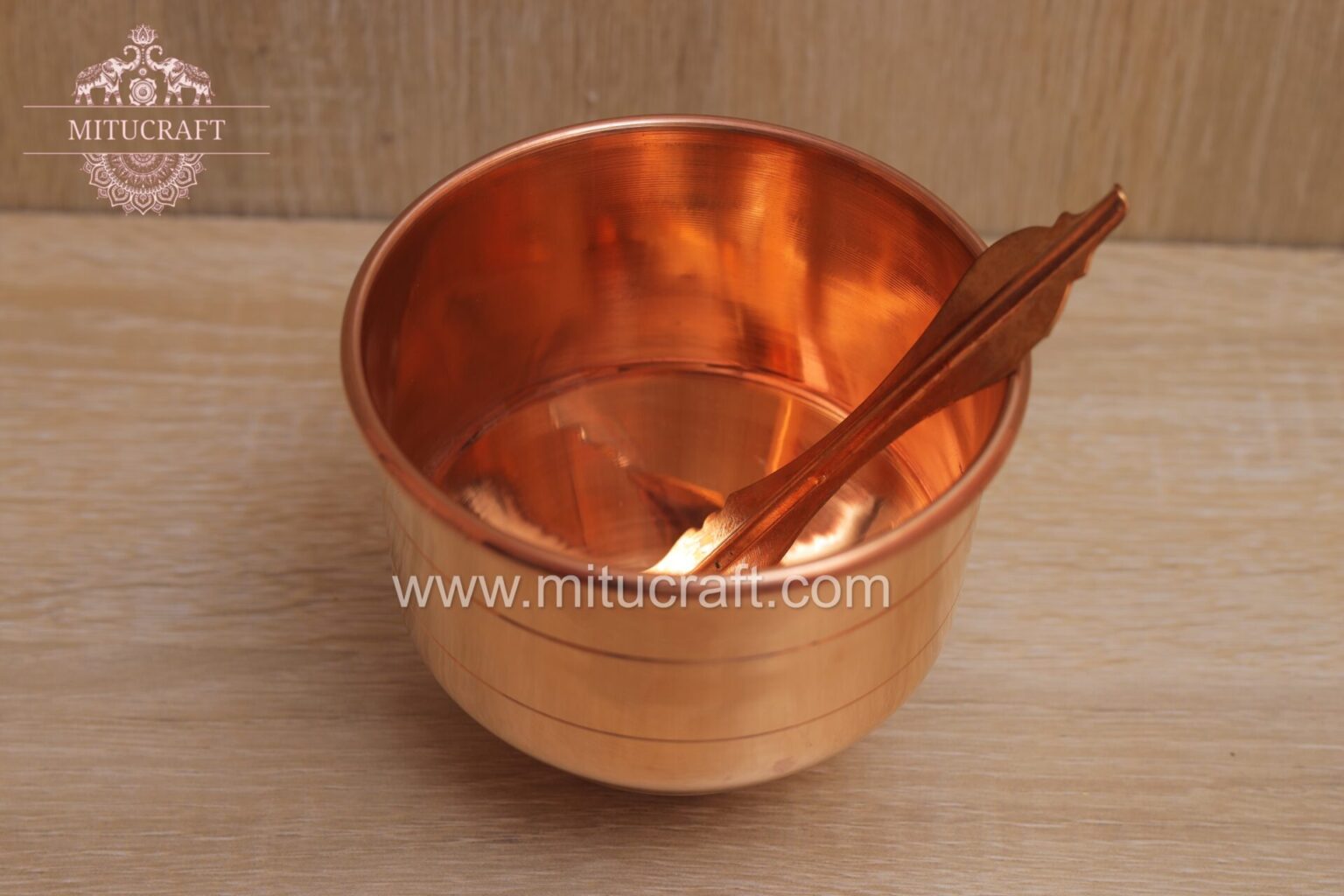 Brass Panchapatra With Spoon - Mitucraft.com