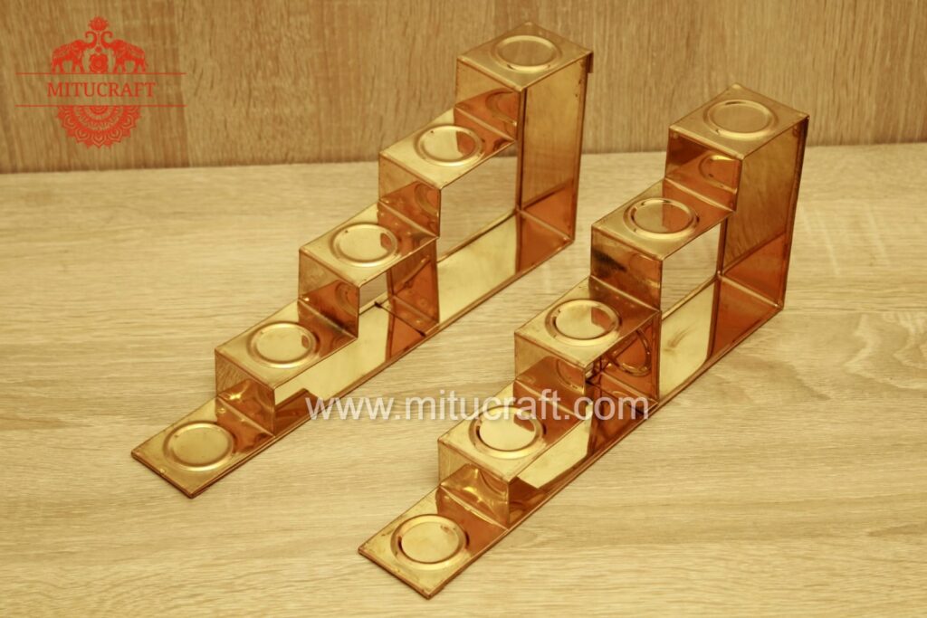 Brass 5 Step Deepam Stand - Mitucraft.com