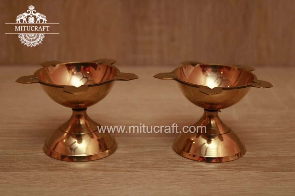 Brass 5 Face Deepam - Mitucraft.com