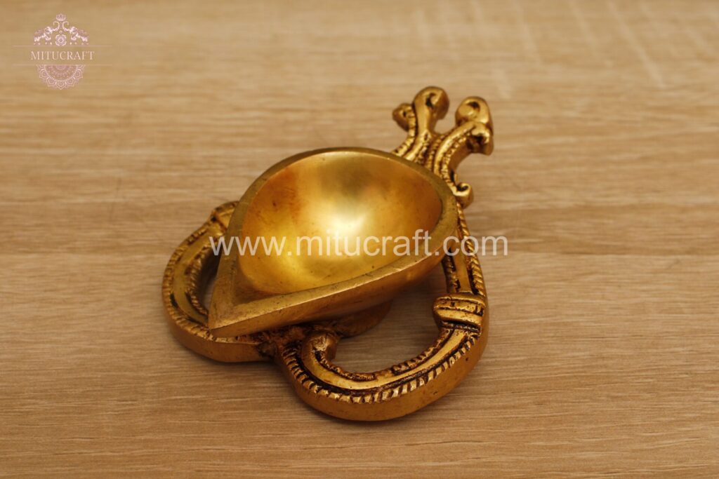 Brass Single Face Agal Deepam - mitucraft