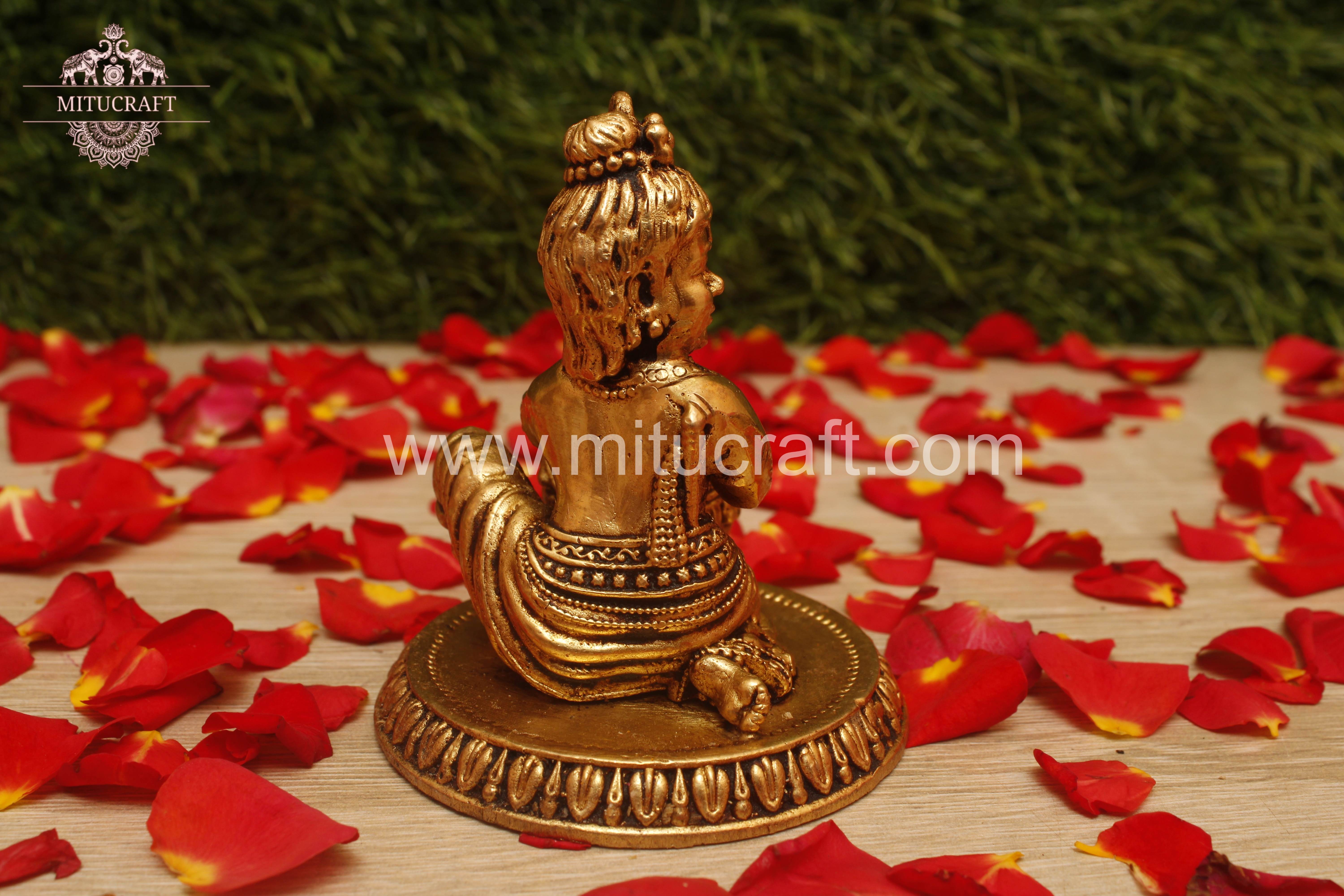 Brass Krishnar Idol - Mitucraft.com