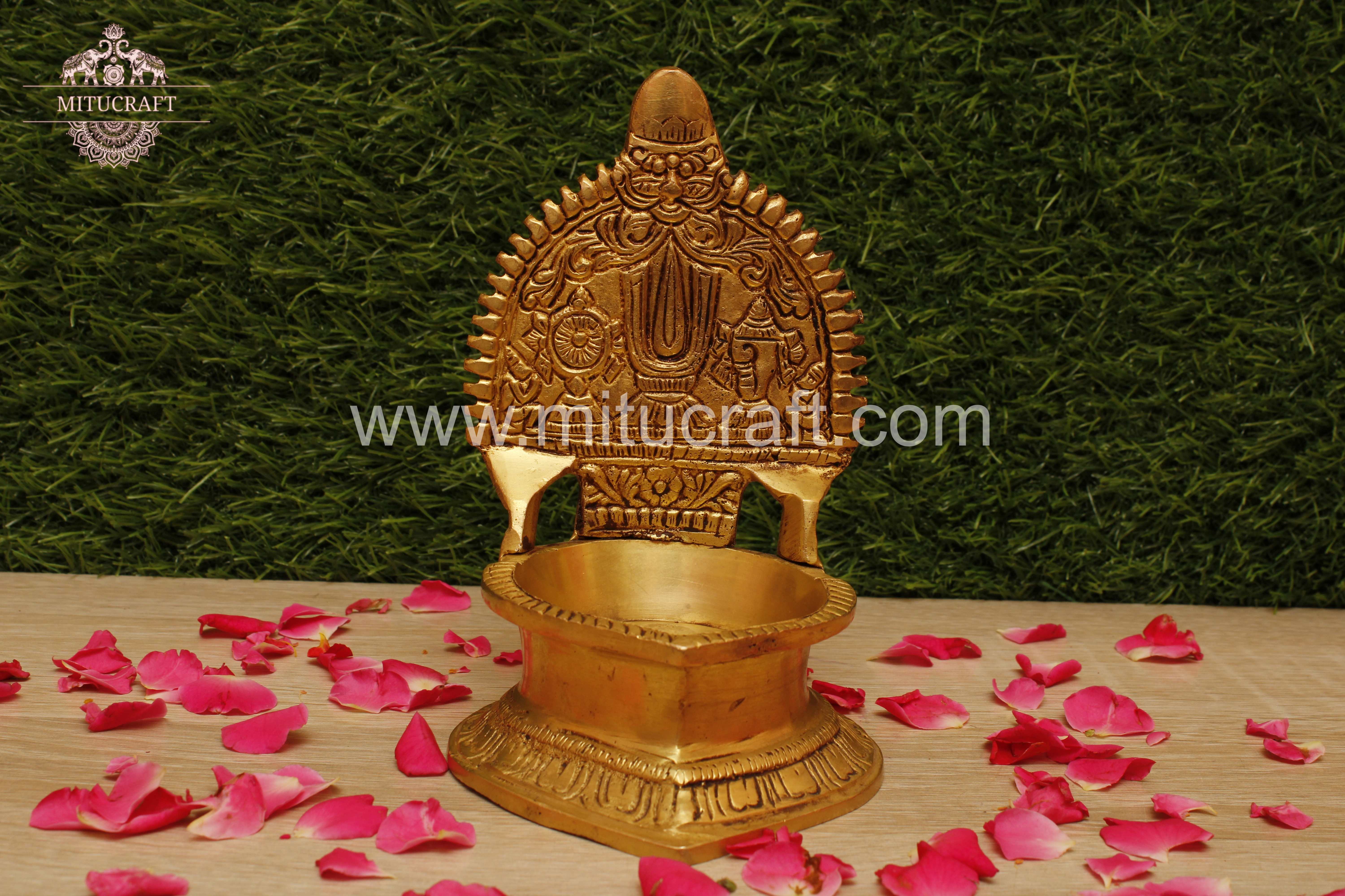 Brass Sangu Chakra Naama Deepam - Mitucraft.com